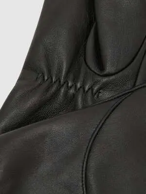 REISS Georgia Leather Gloves - Black