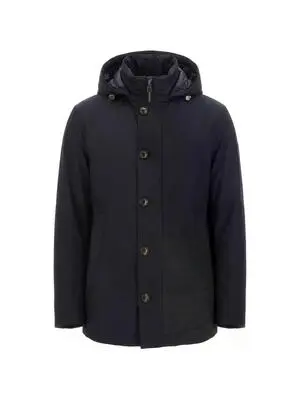 MONTECORE Hooded Button-up Jacket - Blue