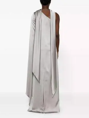 Solace London Newman One-shoulder Cape Maxi Dress