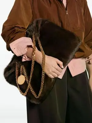 Stella McCartney Medium Falabella Faux-fur Chain-link Shoulder Bag - Brown
