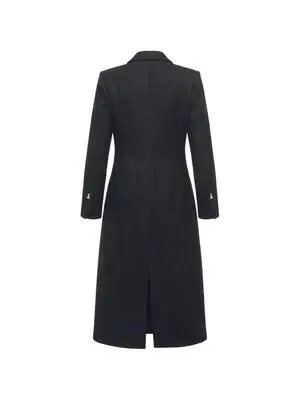 Patrizia Pepe Fly-detail Lapel-collar Coat - Black