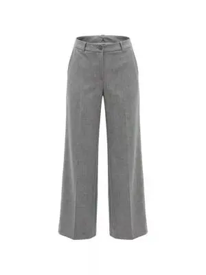 Patrizia Pepe Fly Rivet Straight-leg Trousers - Grey