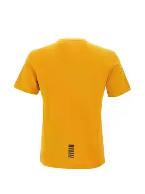 EA7 Logo-print Cotton T-shirt - Yellow