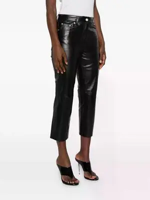 IRO PARIS Leather Cropped Trousers - Black