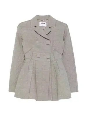 Moschino Double-breasted Peplum Jacket - Grey