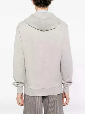 AMI Paris Logo-embroidered Hoodie - Grey