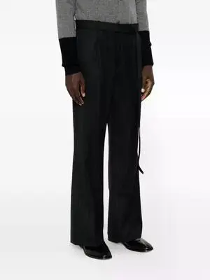 TONYWACK Pinstripe-pattern Belted Trousers