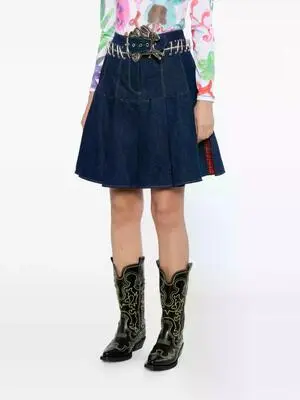 CHOPOVA LOWENA Plaid-panel Carabiner-embellished Skirt