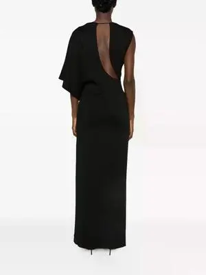 Christopher Esber Draped-sleeve Cut-out Gown Maxi Dress - Black