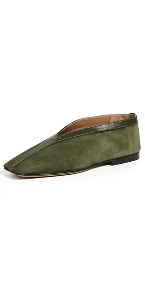 MANSUR GAVRIEL Contorno Square V Flats - Algae