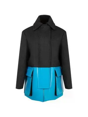 Loewe Colour-block Single-breasted Coat - Grey