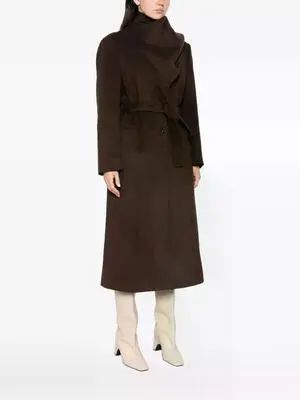 Sú Belted Asymmetric-collar Coat