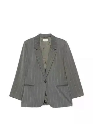 VICOLO Pinstripe-pattern Single-breasted Blazer - Grey