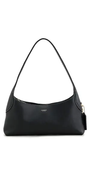 COACH Natural Grain Leather 26 Brooklyn Shoulder Bag - Black