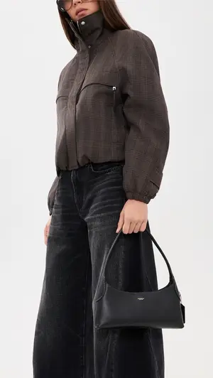 COACH Natural Grain Leather 26 Brooklyn Shoulder Bag - Black