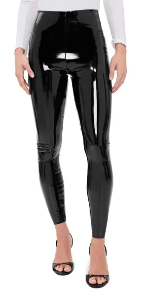Commando Petite Faux Patent Leather Leggings - Black