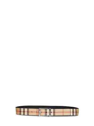 Burberry Archive Beige And Black Check Reversible Belt - Multicolor