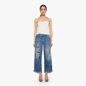 MOTHER Snacks! The Smoothie Flood Cuff Tootsie Jeans - Blue
