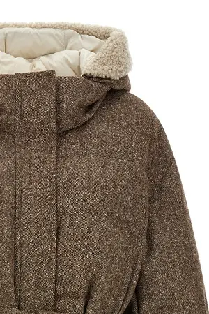 Brunello Cucinelli Belted Mélange-texture Coat