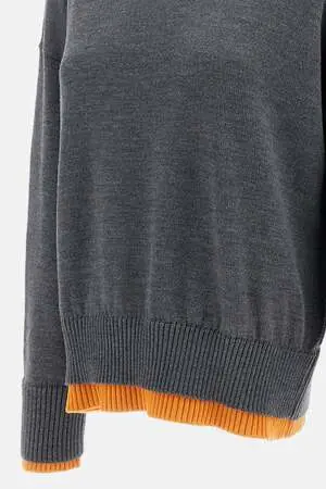 Plan C Dolcevita In Lana Effetto Layering - Grey