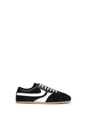 Dries Van Noten Black Suede Sneakers With Leather Details - Multicolor