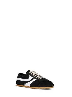 Dries Van Noten Black Suede Sneakers With Leather Details - Multicolor