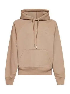 AMI Paris Beige Loopback Jersey De Cœur Embossed Hoodie