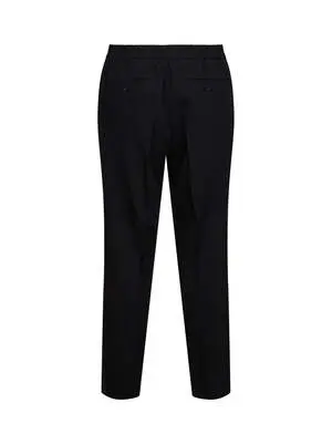 AMI Paris Black Wool Serge Trousers With Elasticated Waistband