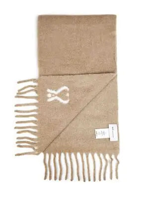 AMI Paris Beige Alpaca And Wool Blend De Cœur Scarf