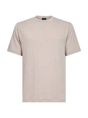 Giorgio Armani Beige Asv Embossed Viscose Blend T-shirt
