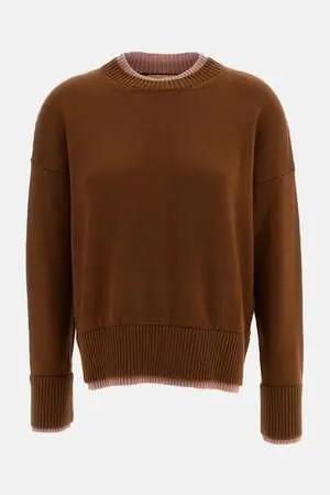 Plan C Maglione Girocollo Effetto Layering - Multicolor