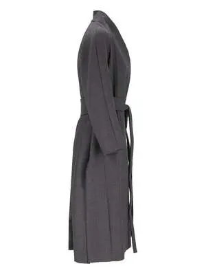 Max Mara Worsted Wool Kimono Coat - Gray