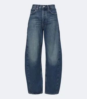 AGOLDE Luna Pieced Barrel-leg Jeans - Blue
