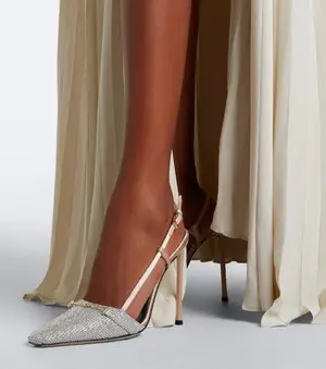 TOM FORD Arc Embellished Satin Slingback Pumps
