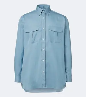 Charvet Cotton Chambray Shirt - Blue