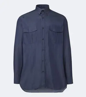 Charvet Cotton Chambray Shirt - Blue