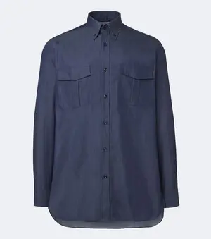 Charvet Cotton Chambray Shirt - Blue