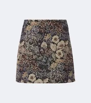 Veronica Beard Ohemia Floral Jacquard Miniskirt