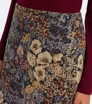 Veronica Beard Ohemia Floral Jacquard Miniskirt