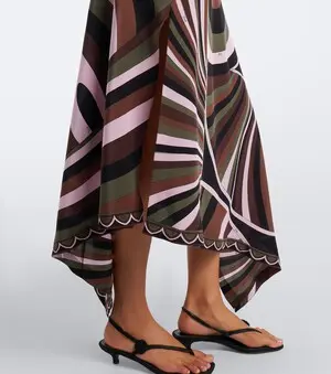 Emilio Pucci Iride Baiadera Silk Midi Dress