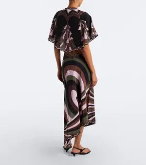 Emilio Pucci Iride Baiadera Silk Midi Dress