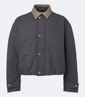 Acne Studios Leather-trimmed Cropped Cotton Satin Jacket