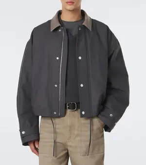 Acne Studios Leather-trimmed Cropped Cotton Satin Jacket
