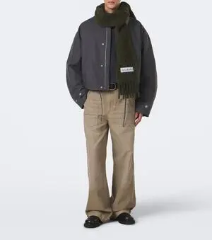 Acne Studios Leather-trimmed Cropped Cotton Satin Jacket