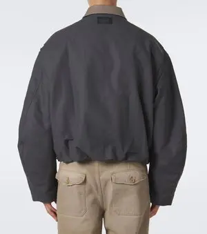 Acne Studios Leather-trimmed Cropped Cotton Satin Jacket