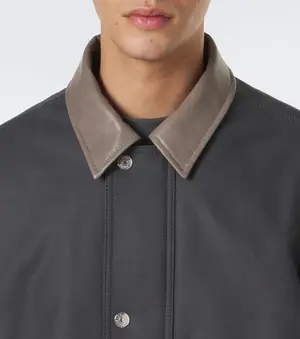 Acne Studios Leather-trimmed Cropped Cotton Satin Jacket