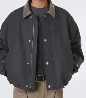 Acne Studios Leather-trimmed Cropped Cotton Satin Jacket