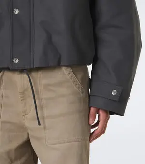 Acne Studios Leather-trimmed Cropped Cotton Satin Jacket