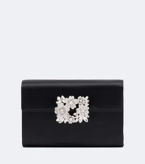 ROGER VIVIER Efflorescence Mini Embellished Satin Clutch