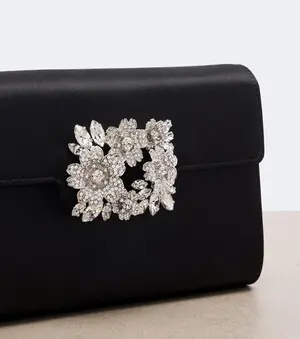 ROGER VIVIER Efflorescence Mini Embellished Satin Clutch